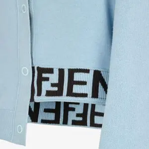 Fendi Light Wool Blend Cut-out Detailed Cardigan
