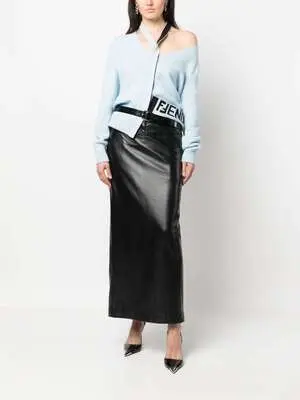 Fendi Light Wool Blend Cut-out Detailed Cardigan
