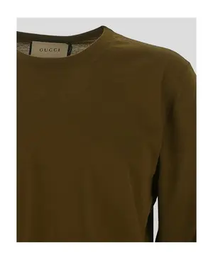 Gucci Embroidered Crewneck Sweater - Brown