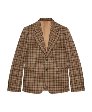 GUCCI Gucci Checked Blazer With GG Monogram
