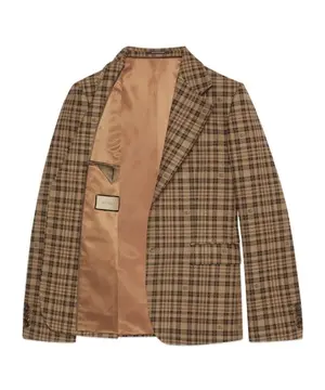 Gucci Checked Blazer With Gg Monogram