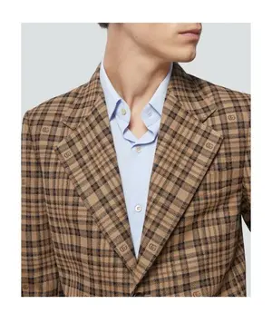 Gucci Checked Blazer With Gg Monogram