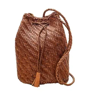 Dragon Diffusion Pompom Double Jump Bucket Bag - Tan