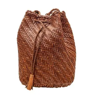 Dragon Diffusion Pompom Double Jump Bucket Bag - Tan
