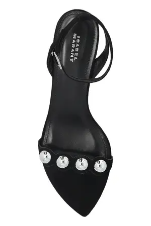 Isabel Marant Étoile Suede Pointed Toe Heeled Sandals With Embellishments
