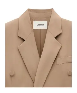 Saint Laurent Oversized Double-breasted Jacket - Beige