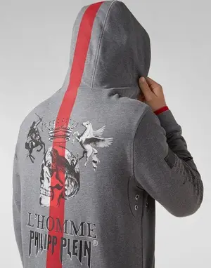 Philipp Plein Logo Casual Zip-up Hooded Jacket