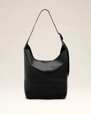 AMI Paris Taurillon Leather Etienne Crossbody Bag - Black