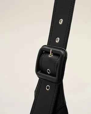 AMI Paris Taurillon Leather Etienne Crossbody Bag - Black