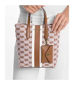 Michael Kors Vincent Small Logo Jacquard Convertible Tote Bag With Card Case
