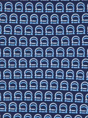 FERRAGAMO Gancini Print Silk Neck Tie