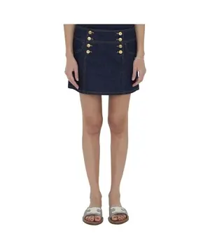 Celine Trapeze Mini Skirt In Denim