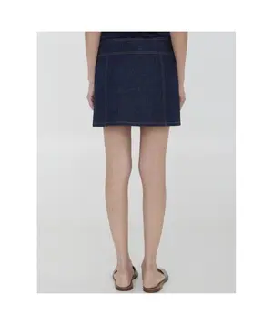 Celine Trapeze Mini Skirt In Denim