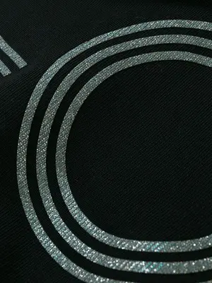 Kenzo Shiny Logo V-neck Long Sleeve Dress