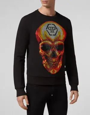 Philipp Plein Embellished Skull Crewneck Sweatshirt