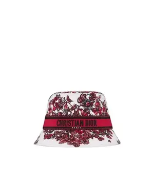 Dior Le Cœur Des Papillons Small Brim Bucket Hat - Red