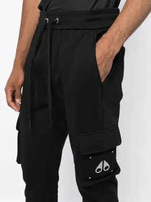 Moose Knuckles Logo Plaque Drawstring Cargo Pants - Black