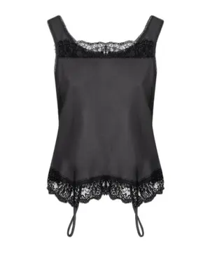 MAISON MARGIELA Mirrored Lace Slip Top - Anthracite