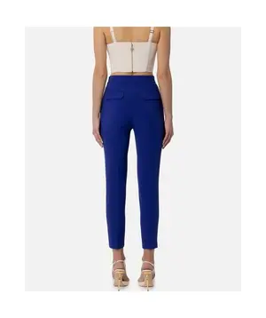 Elisabetta Franchi Logo Plaque Tapered Trousers