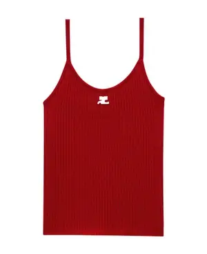 COURREGES Courrèges Ribbed Knit Ac Logo Camisole - No