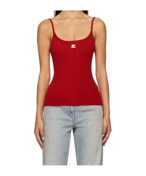 COURREGES Courrèges Ribbed Knit Ac Logo Camisole - No