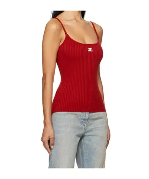 COURREGES Courrèges Ribbed Knit Ac Logo Camisole - No
