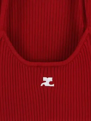COURREGES Courrèges Ribbed Knit Ac Logo Camisole - No