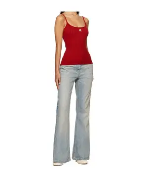 COURREGES Courrèges Ribbed Knit Ac Logo Camisole - No