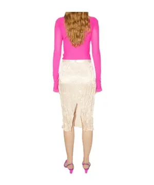 Acne Studios Ruched Satin Midi Skirt