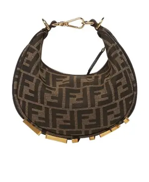 Fendi Ff Jacquard Fabric Mini Bag - Brown
