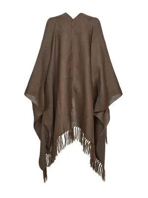 Brunello Cucinelli Fringe Edge Cape - Brown