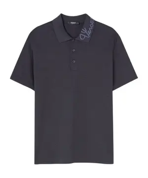 Versace Logo-embroidered Cotton Polo Shirt