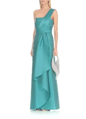 Alberta Ferretti Asymmetrical One Shoulder Gown