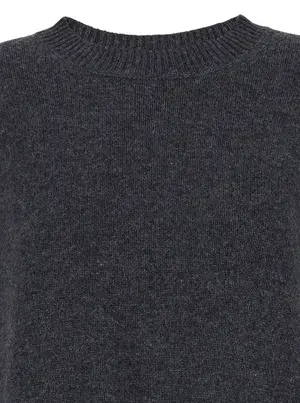 ALLUDE Relaxed Crewneck Pullover Sweater - Grey