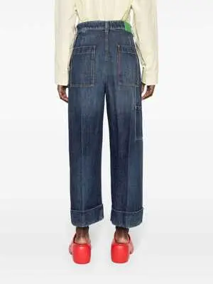 Bottega Veneta Logo Patch Wide-leg Jeans