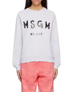MSGM Logo Print Crewneck Sweatshirt