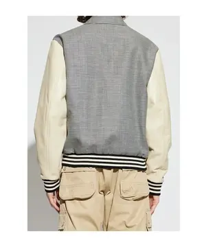 Dsquared2 Houndstooth Patch Varsity Jacket - Gray