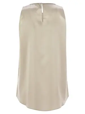 Brunello Cucinelli Sleeveless Satin Top - Nude