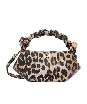 GANNI Ganni Leopard Grained Mini Bag Black