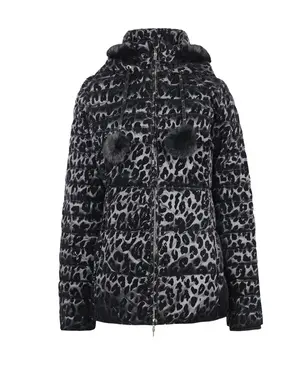 Emporio Armani Hooded Cotton-padded Jacket With Leopard Print