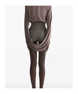 MUGLER Checked Pleated Tailored Shorts