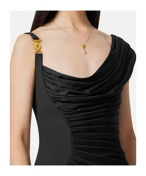 Versace Medusa-head Embellished Sleeveless Mini Dress - Black