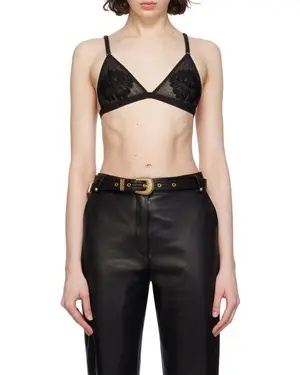 Dolce & Gabbana Dolce Gabbana Triangle Cup Lace Bra - Black