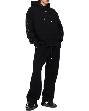 Off-White Logo Embellished Drawstring Hoodie