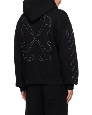 Off-White Logo Embellished Drawstring Hoodie
