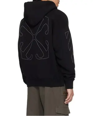 Off-White Logo Embellished Drawstring Hoodie