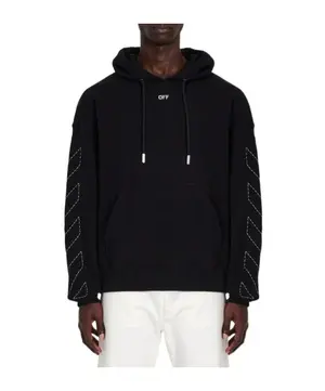 Off-White Logo Embellished Drawstring Hoodie