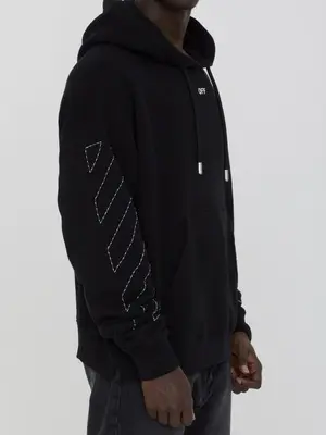 Off-White Logo Embellished Drawstring Hoodie