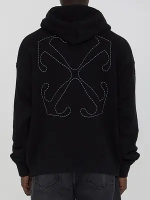 Off-White Logo Embellished Drawstring Hoodie