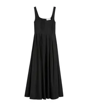 Sportmax Square Neck Sleeveless Midi Dress - Black